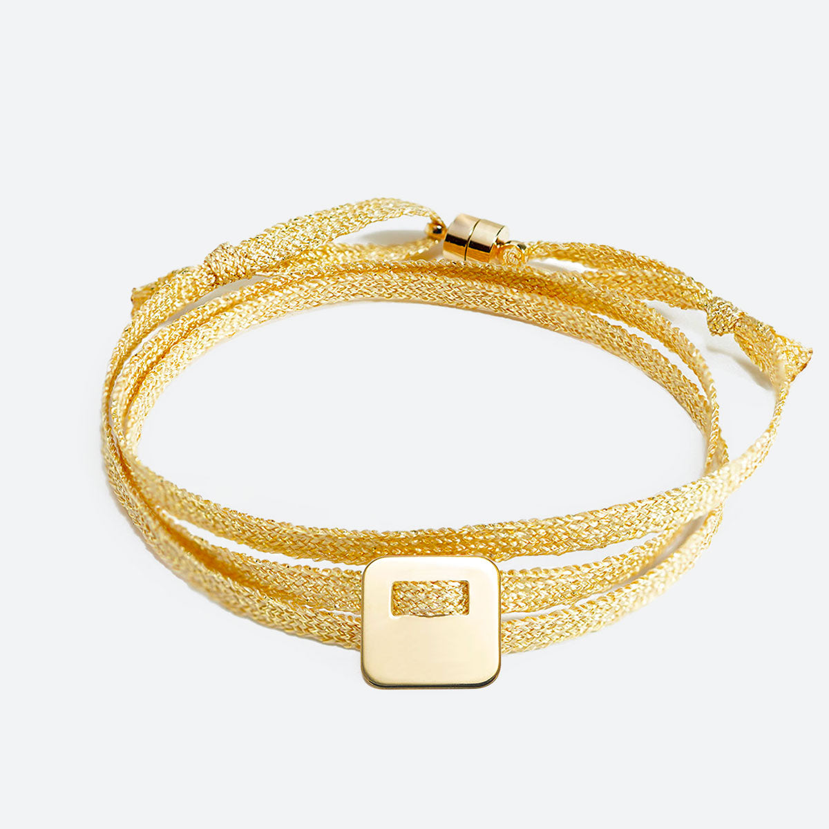 BRACELET PERSONNALISÉ - RUBAN PAILLETÉ & MÉDAILLE CARRÉE – La Môme Bijou